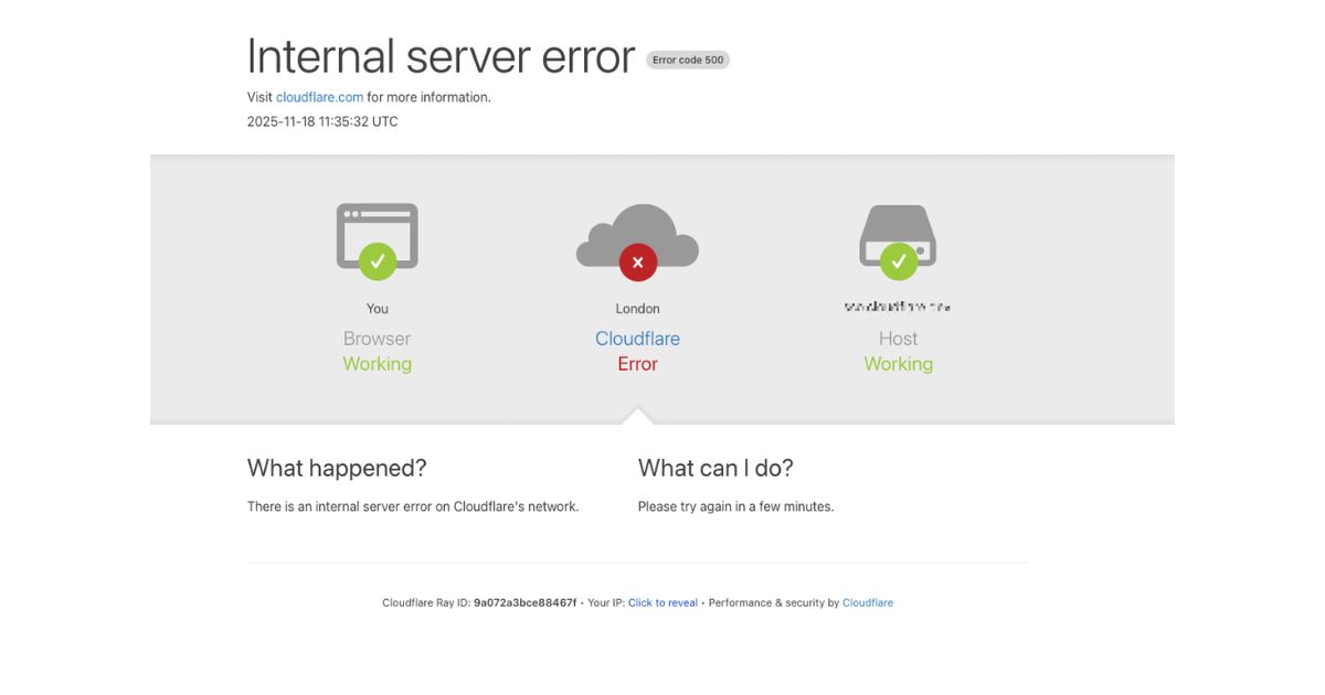 Cloudflare انقطاع الخدمة يعطل مواقع الويب الرئيسية في جميع أنحاء العالم، بما في ذلك HostScore ...