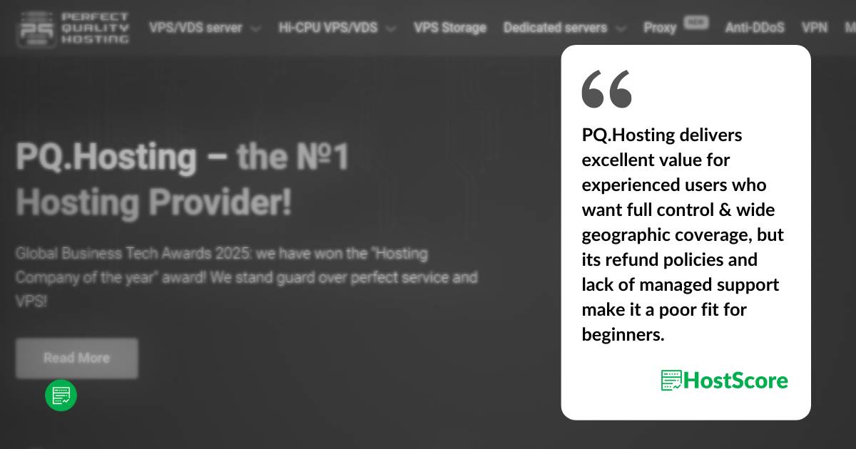 PQ.Hosting Review: Budget Hosting in 40+ Countries, But With Trade-Offs - HostScore